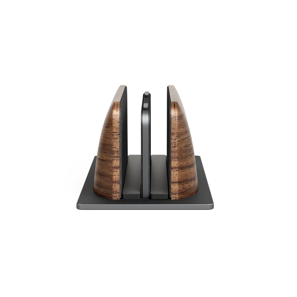 Laptop Standı Ahşap Dual Çift Tutucu Masaüstü Macbook Tablet Telefon Standı